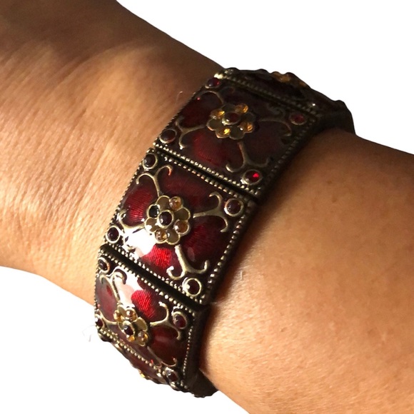 Jewelry | Vintage Wine Colored Enameled Bracelet | Poshmark